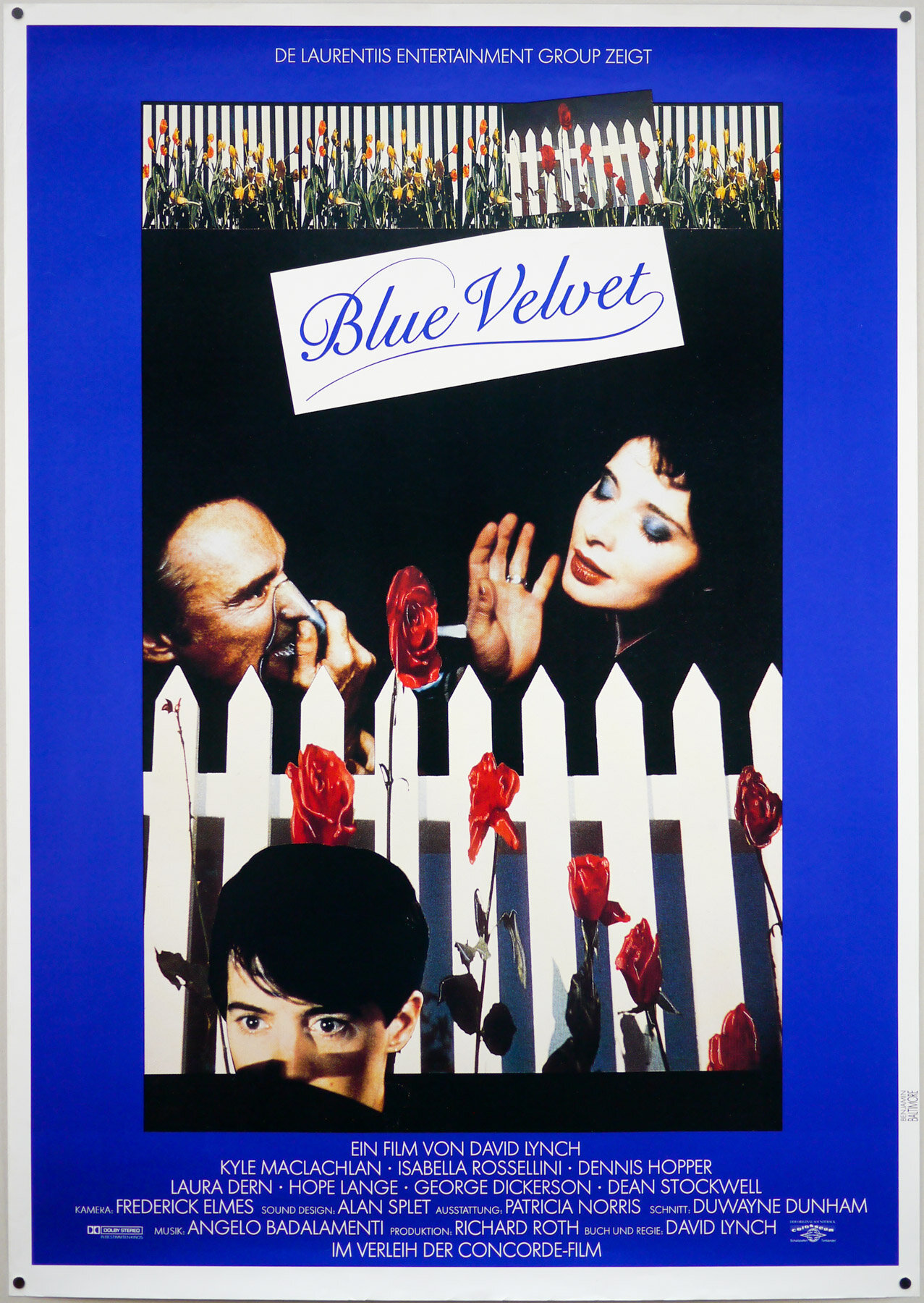 Плакат, постер Синий бархат (Blue Velvet) 1986 на бумаге, размер 21х30см