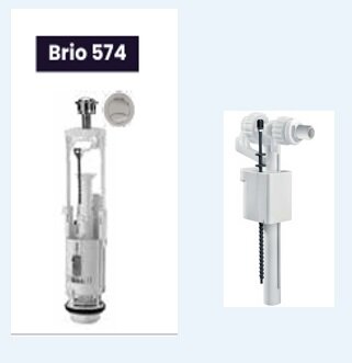 Арматура двухрежимная, боковой подвод 1/2Р BRIO 574/95L труба телескоп SIAMP