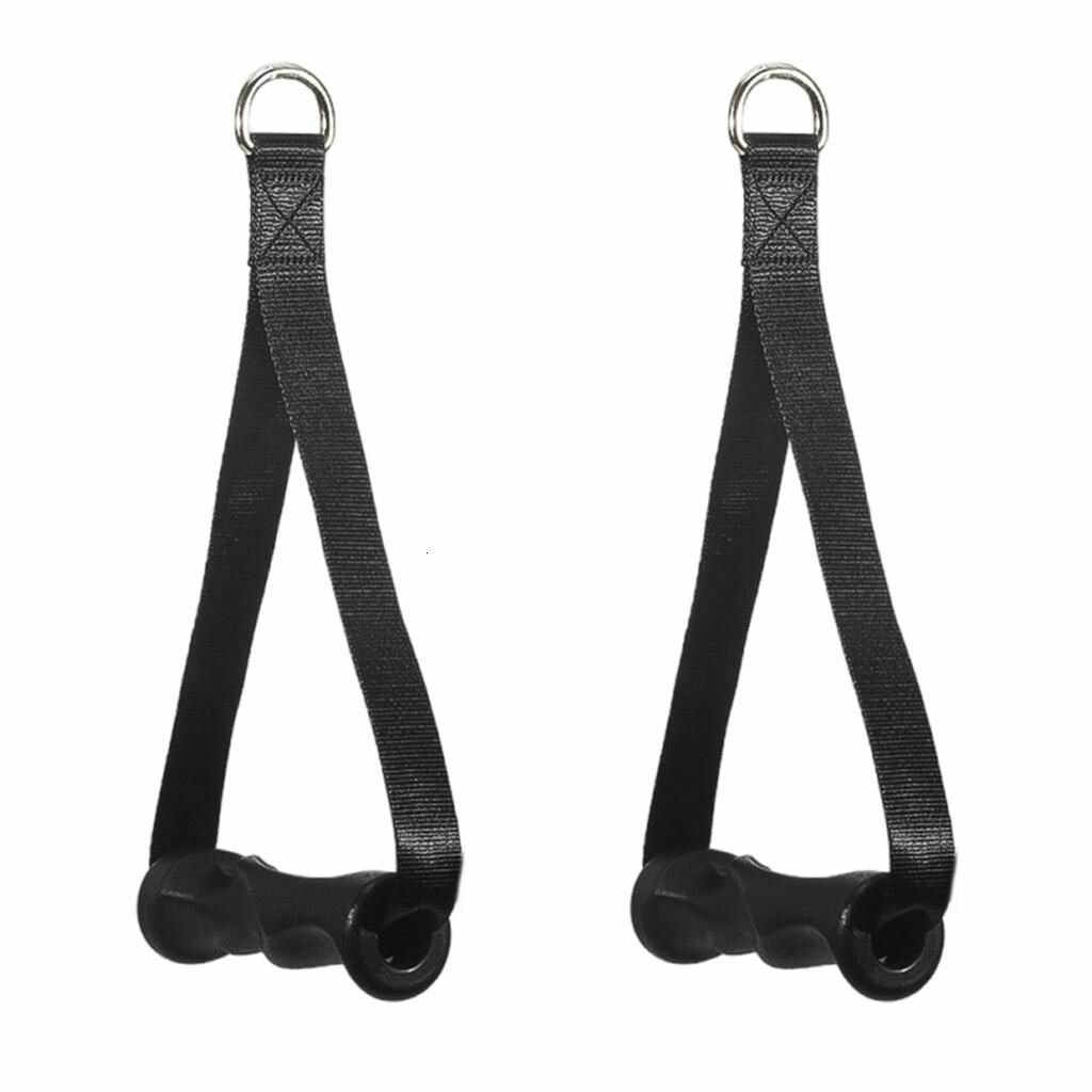 Эргономичная рукоятка для тяги на трицепс с резиновым покрытием, Черный - Стиль волны