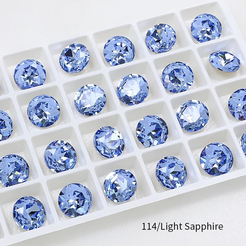 Кристаллы 14 мм, синий, 114 Light Sapphire, 10 шт