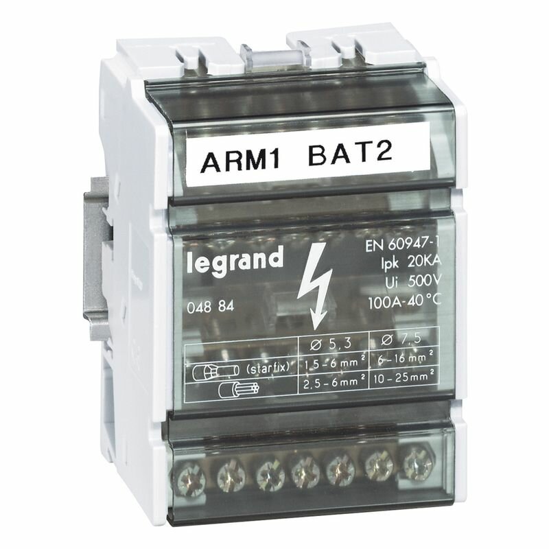 Legrand Кросс-модуль на DIN-рейку или пластину 4Рх100А (по 7отв) 4М арт. 004884