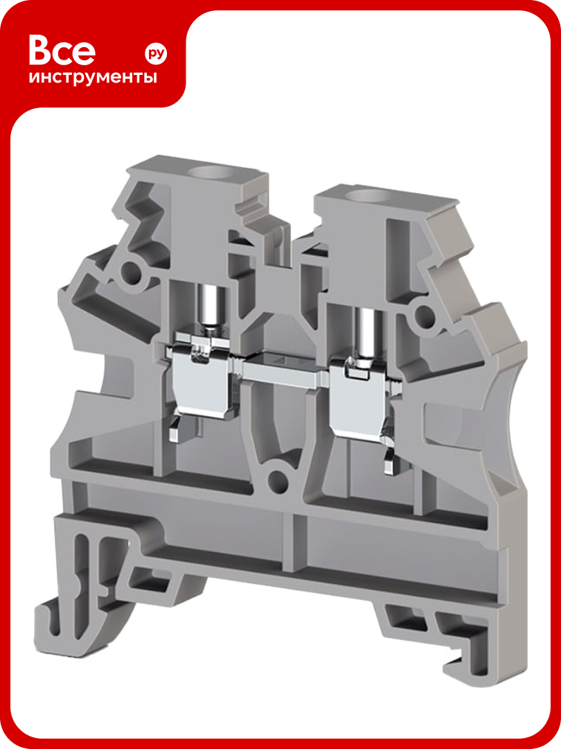 Клеммник на DIN-рейку Klemsan 2,5мм. кв, серый, AVK2,5 RD(RP) 100 шт. 0.0.0.3.304200RP, Сечение awg - 24-12