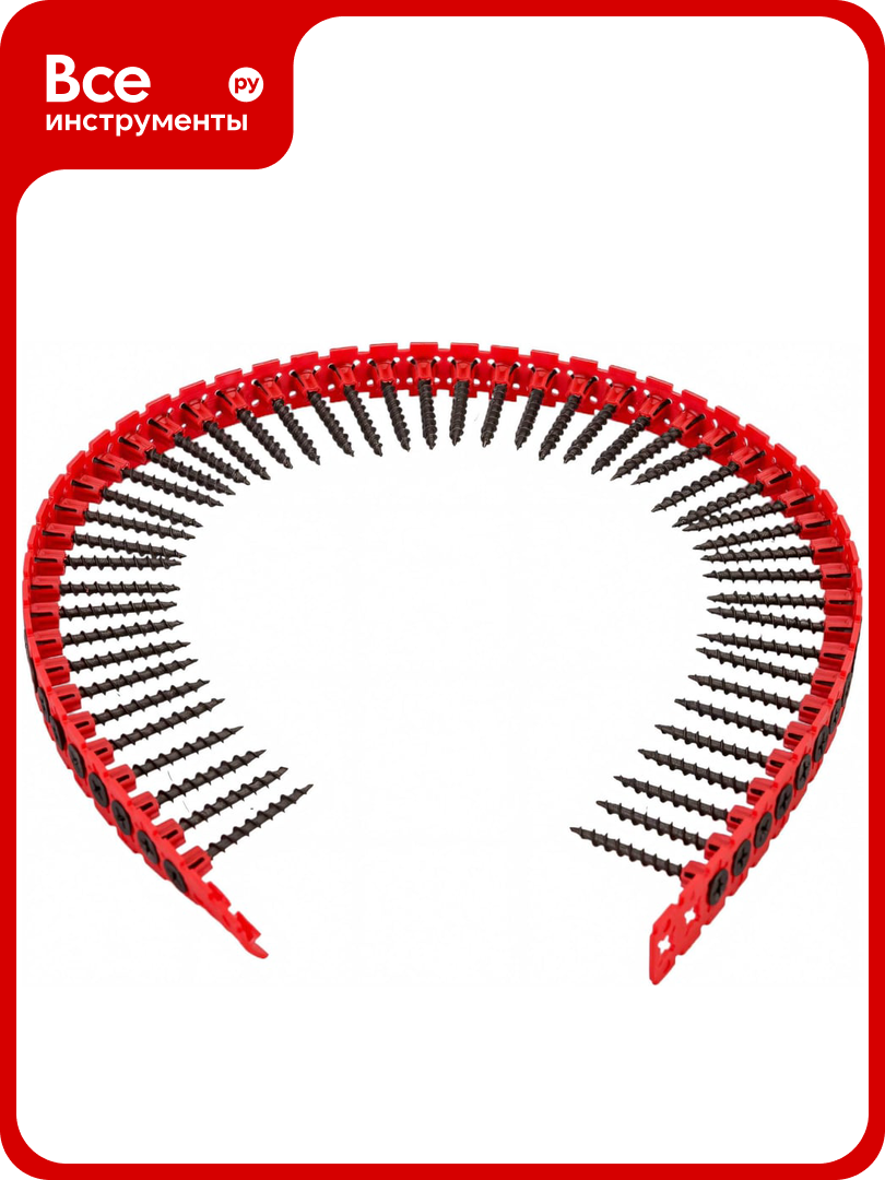 Саморезы в ленте F-SWP Fixpistols-3-5452 3.5x35, для крепления гипсокартона к деревянной обрешетке