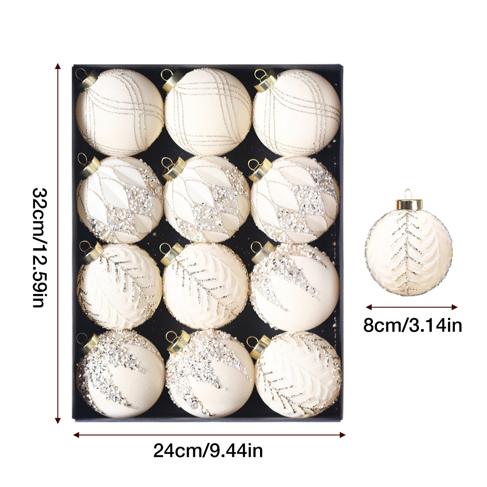 Шары с Рождественскими украшениями из Флока Рождественские принадлежности