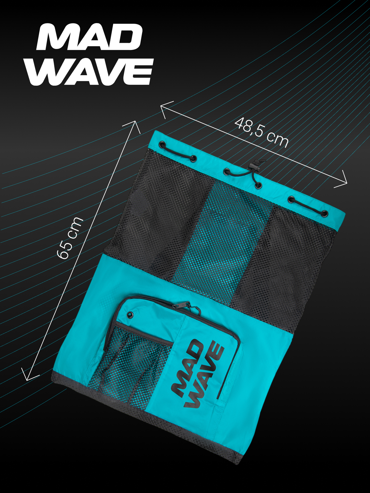 Мешок для инвентаря MAD WAVE Vent dry bag, размер 65*48.5см, нагрузка 3 кг, цвет бирюзовый — фото 1