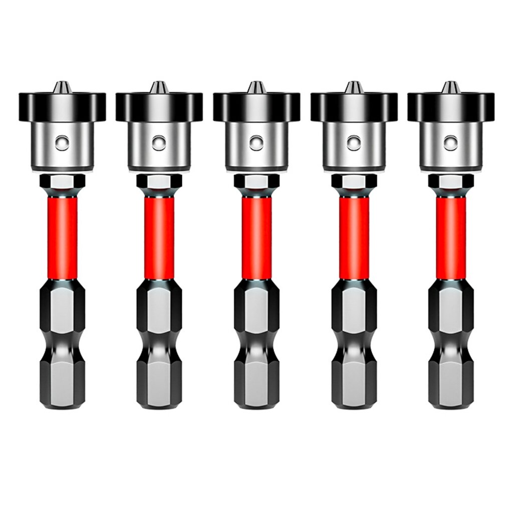 5 шт. Магнитные биты для позиционирования отверток, биты для установки шурупов по гипсокартону, биты для позиционирования шурупов по гипсокартону с шестигранным хвостовиком