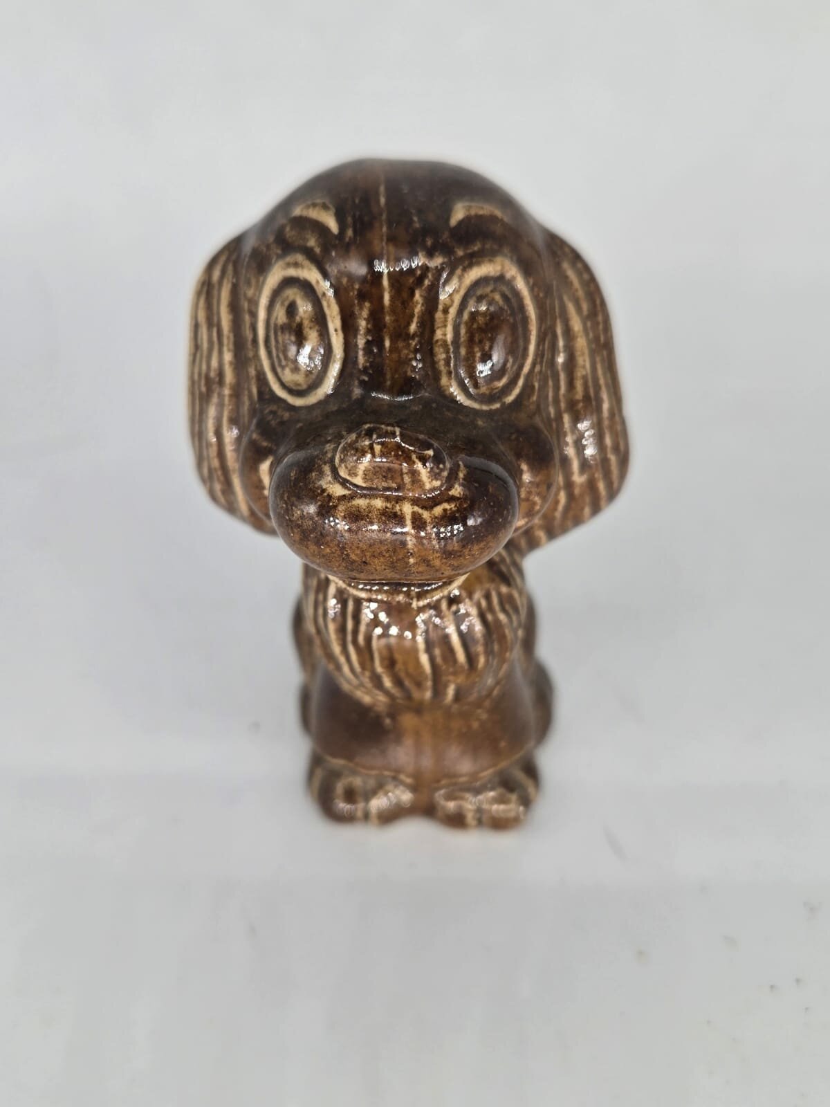 Статуэтка Щенок собака винтажная советская, керамика обливная, СССР