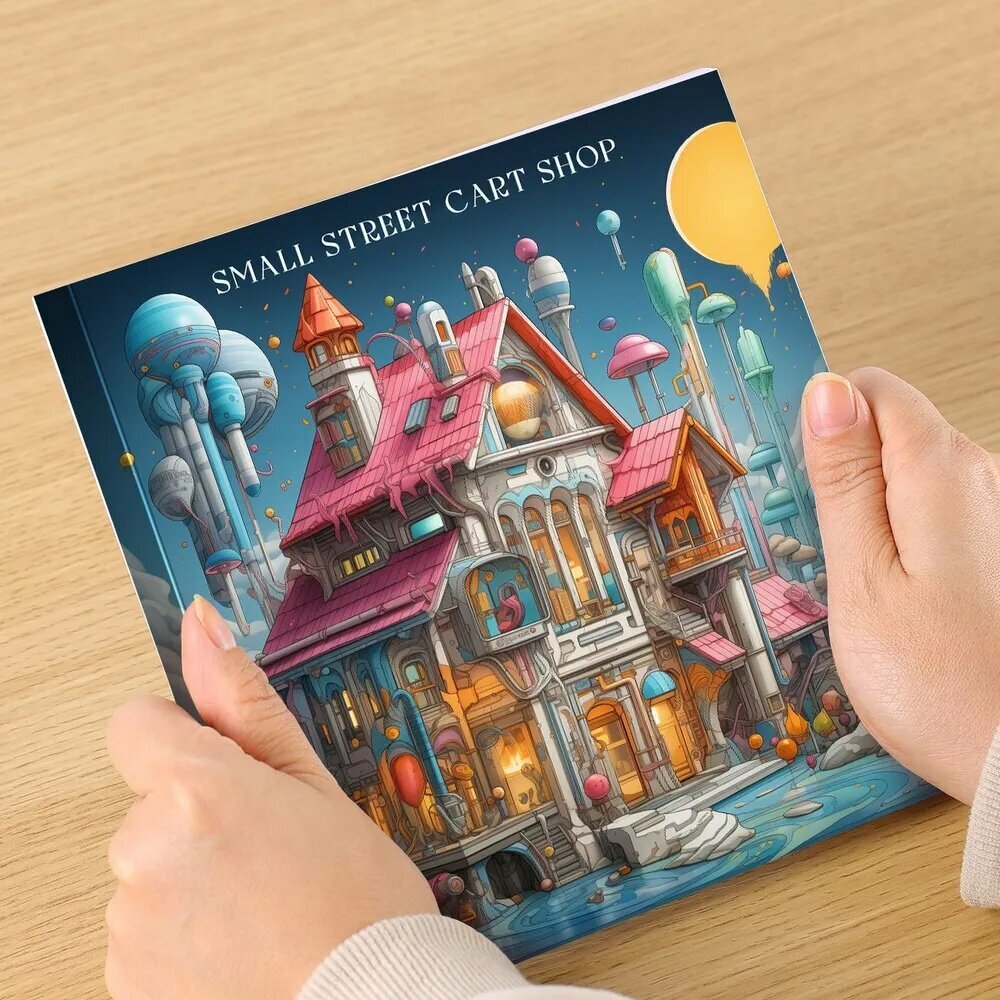 Книжка-раскраска Архитектура темы, Альбом для рисования Архитектура, высокое качество Книга каракулей20 см*20 см, подходит для раскрашивания как взрослыми, так и детьми