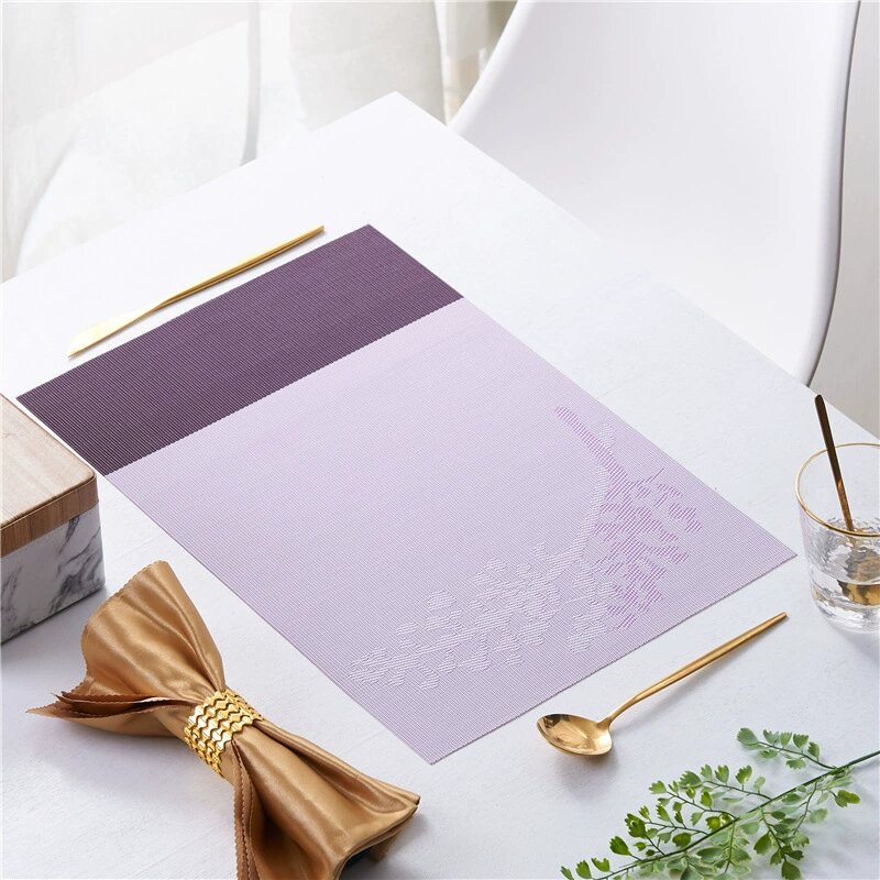 Салфетка антискользящая "Невидимый мастер", ПВХ, прямоугольная, фиолетовая, 43х30 см