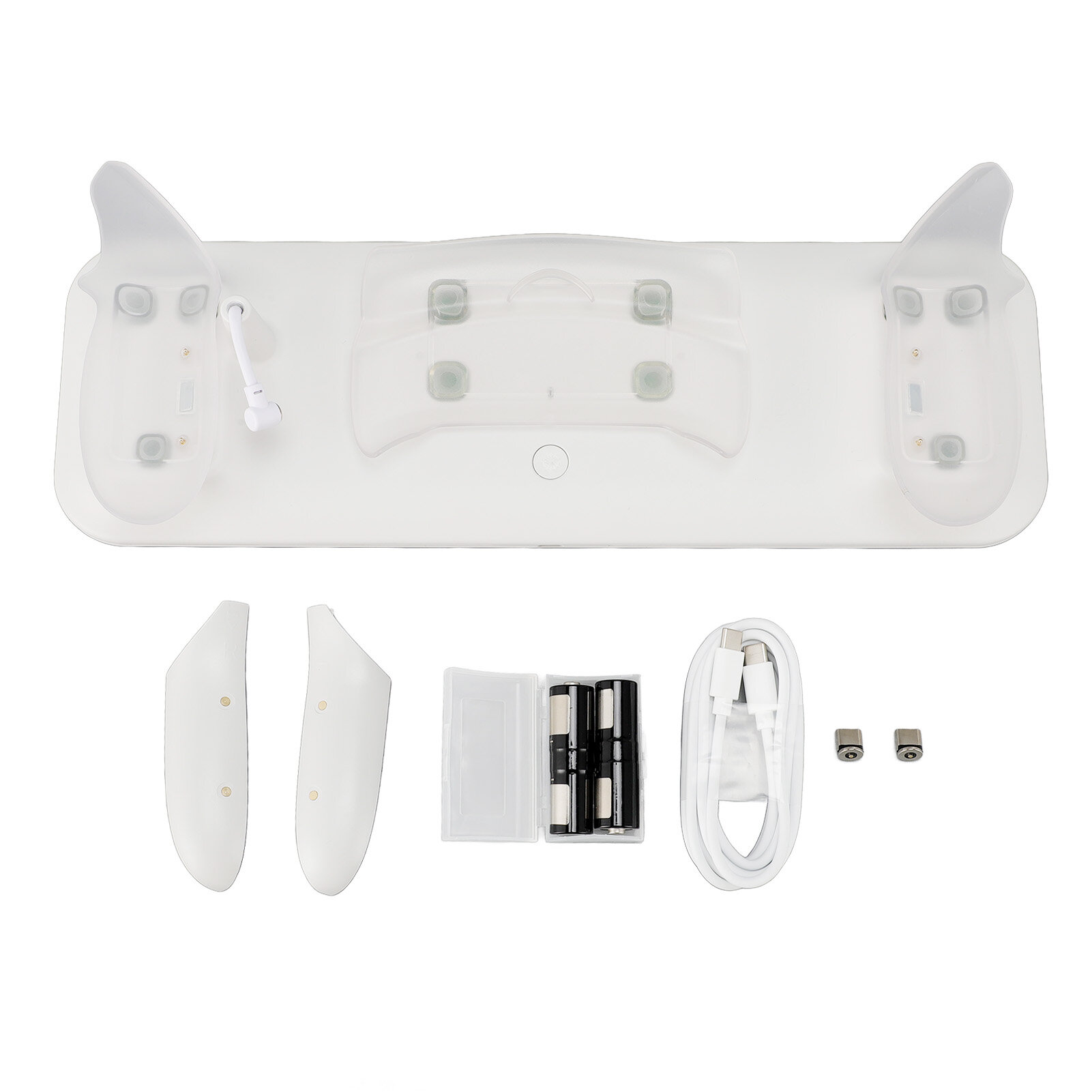 VR Headset Controller Charging Dock Magnetic Contacts Charger Station Stand with RGB Light White