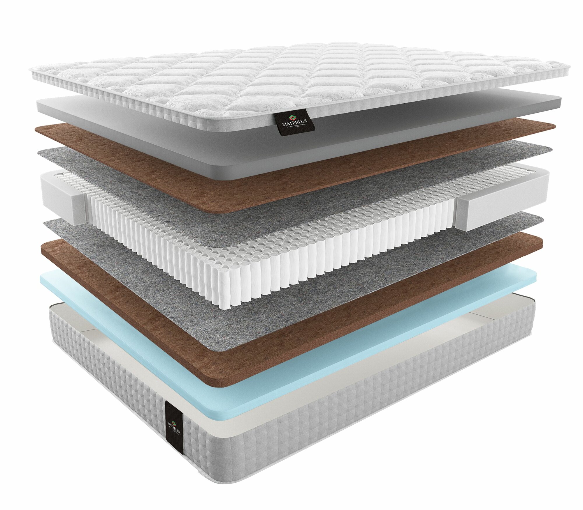 Матрас Materlux Selvino 220х195 серии New Elite высота 26 см анатомический жесткий средней жесткости кокосовый