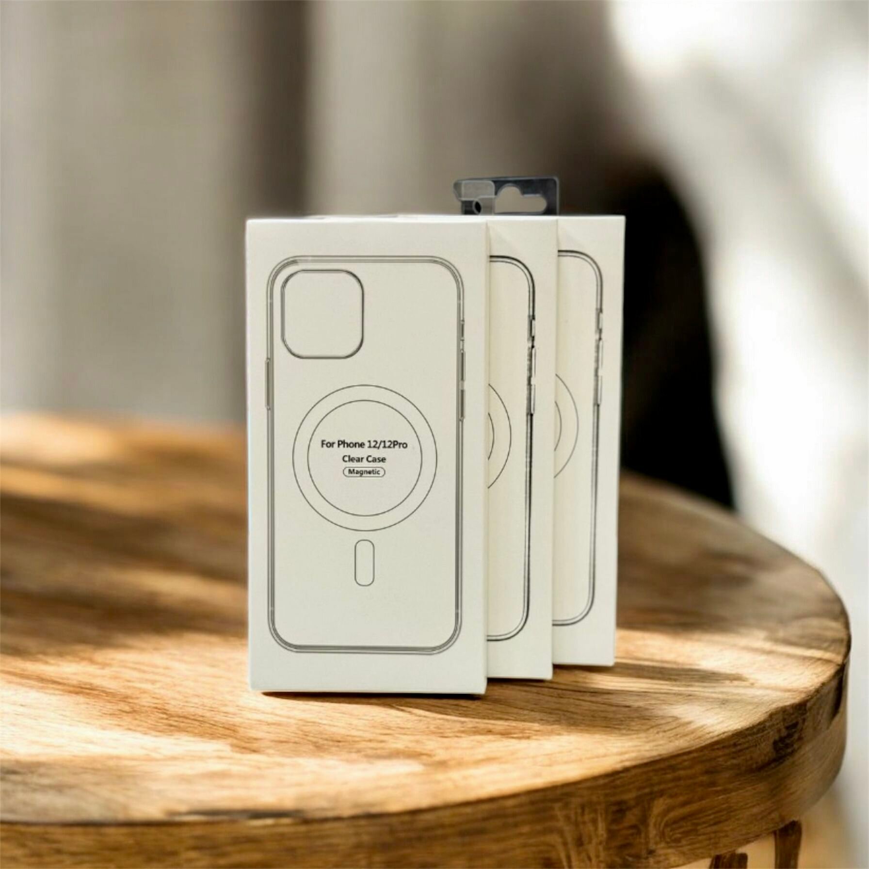 Прозрачный чехол для IPhone 12/12 Pro силиконовый чехол для айфона с магнитом