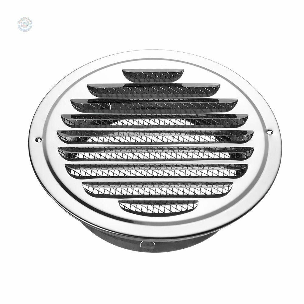 Приточно-вытяжная вентиляционная решетка из нержавеющей стали, круглая сетка от насекомых, диаметр 70-160 мм, серебристая установка для наружной стены, защита от вредителей с сохранением воздухообмена