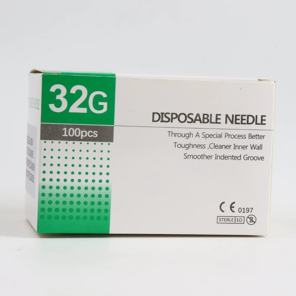 100 Шт. Одноразовая Стерильная Игла 32G Маленькая Косметическая Инъекционная Игла 4/6/8/13/1,5/2