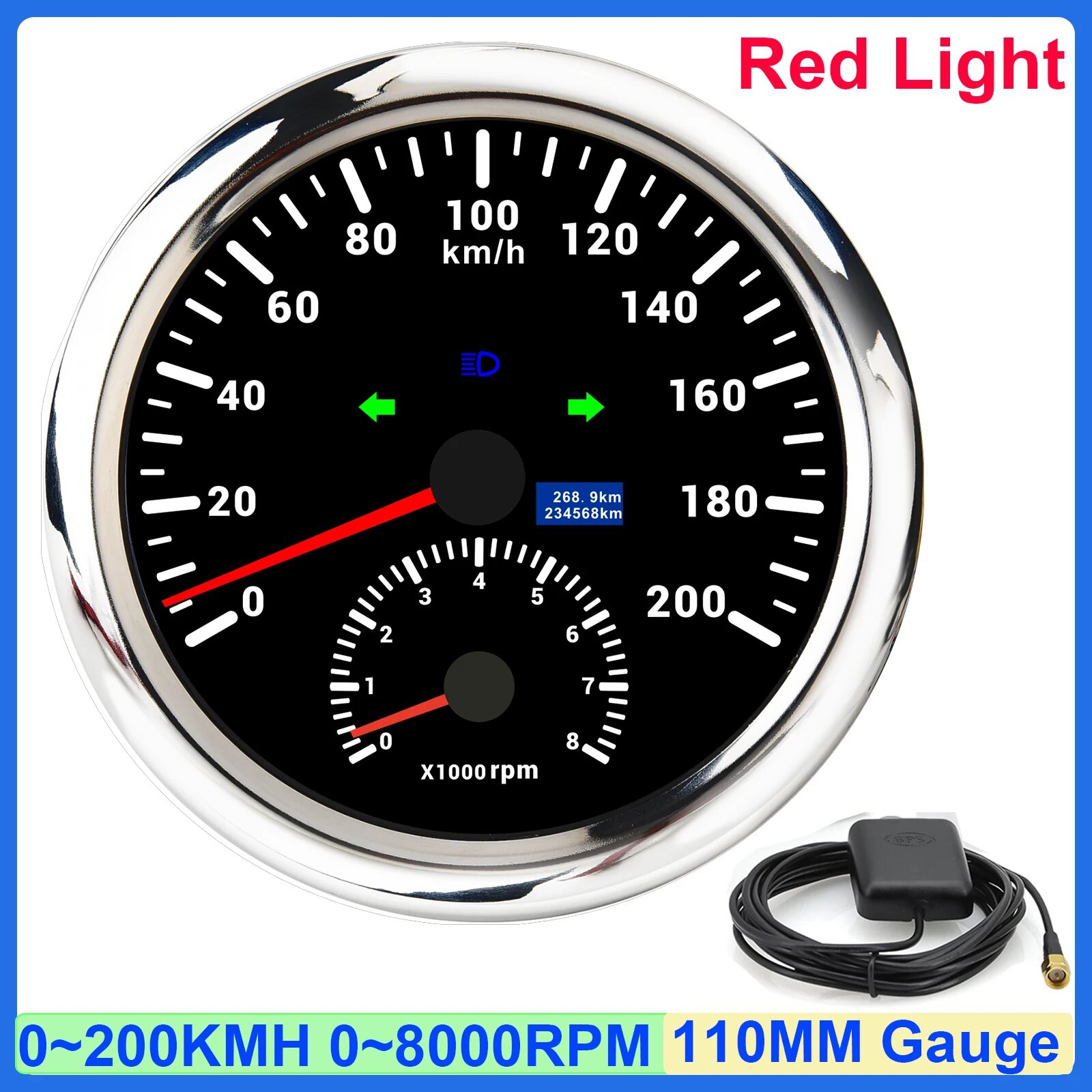GPS-спидометр для автомобиля, 110 мм, 8000 км/ч, 200KMH BS