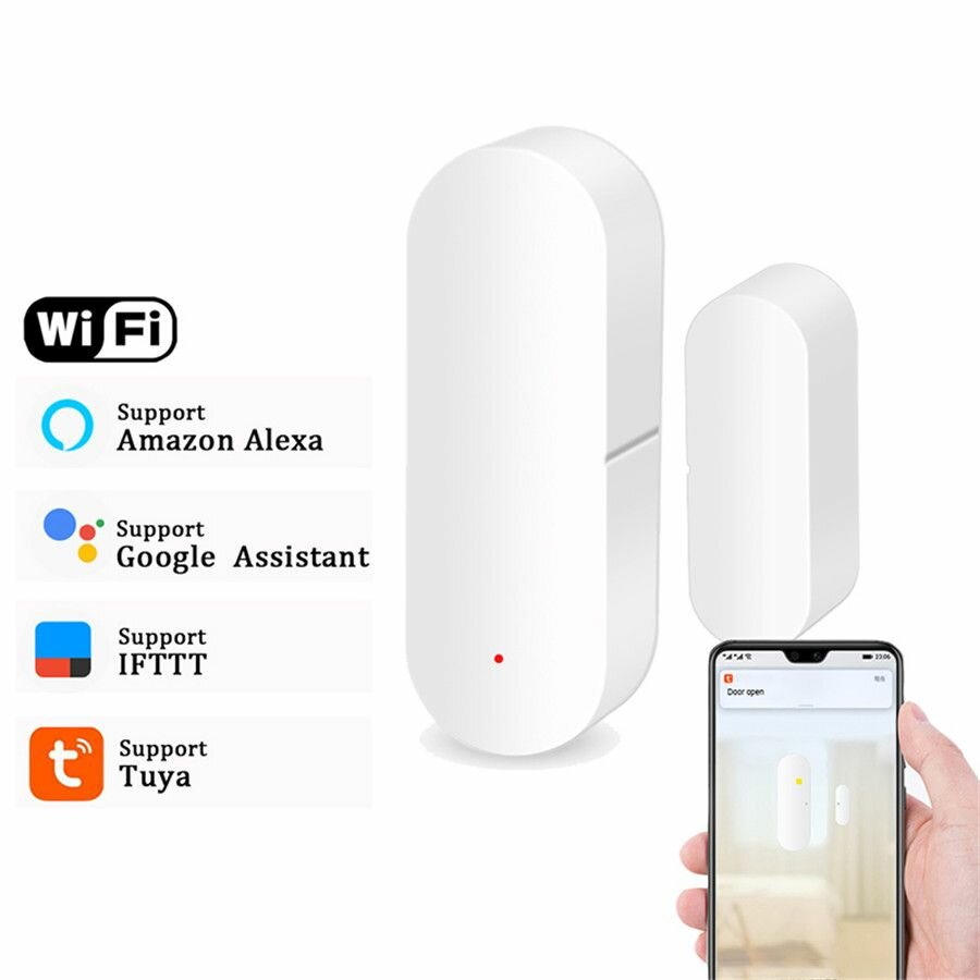 Датчик двери/окна с поддержкой wi-fi, детектор, охранная сигнализация для google home, alexa, для tuya
