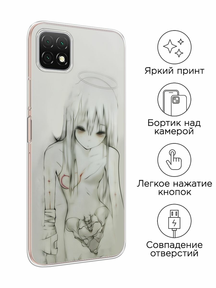 Чехол на Wiko T3 / Вико Т3 с принтом "Аниме рисунок чёрно-белый" — фото 1