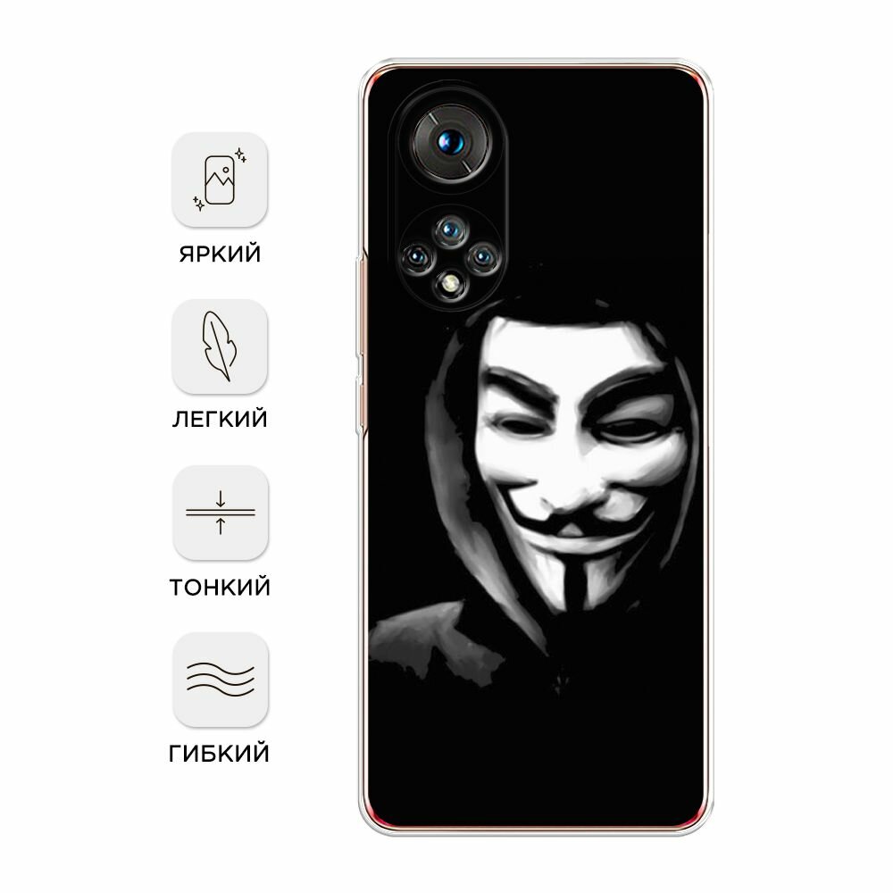 Чехол на Honor 50/Huawei Nova 9 / Хонор 50/Хуавей Нова 9 с принтом "Анонимус" — фото 1