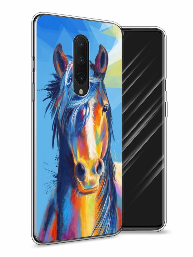 Силиконовый чехол на OnePlus 8 / ВанПлас 8 с принтом "Лошадь арт 3"