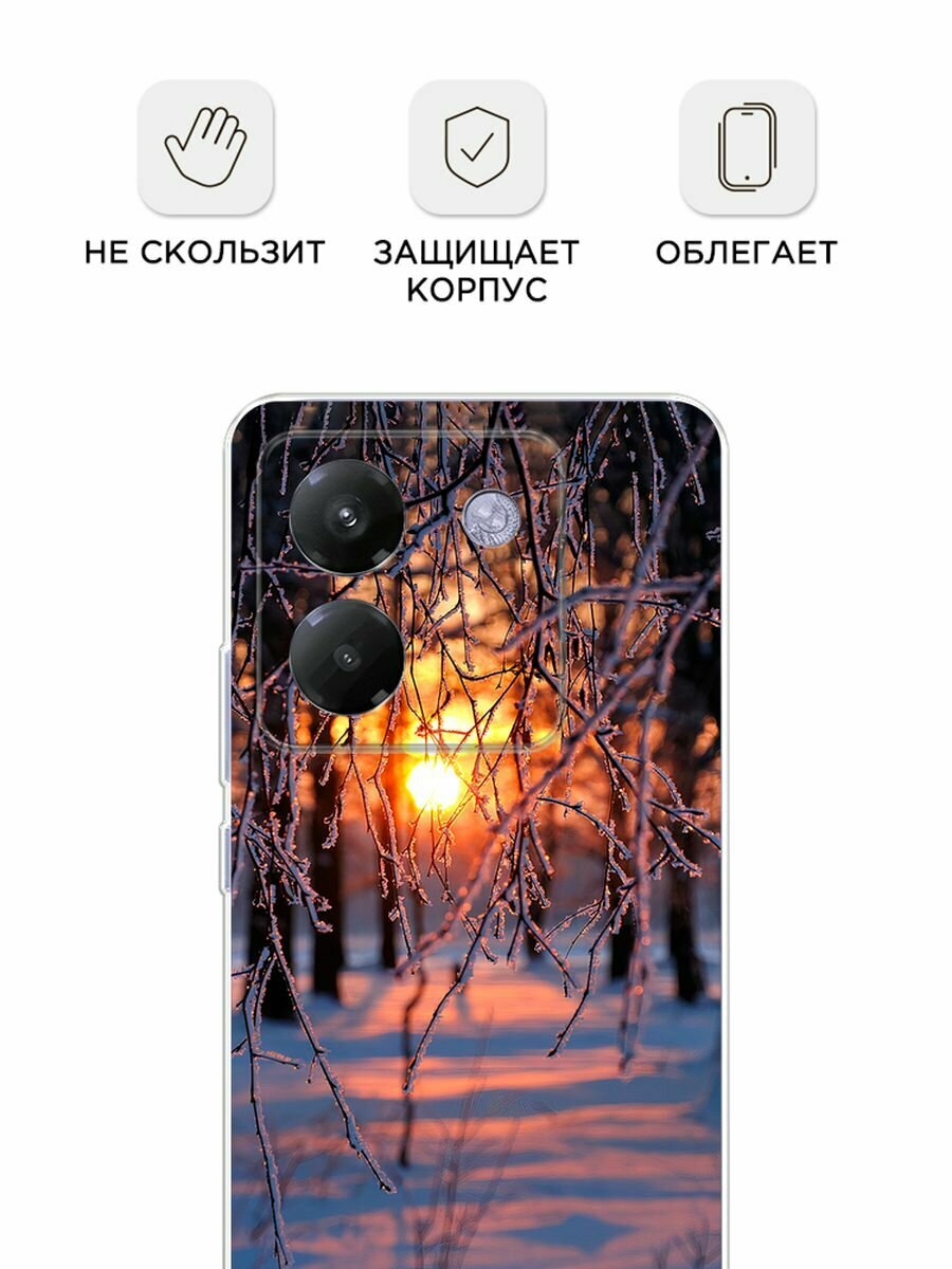 Силиконовый чехол на Poco M7 Pro / Поко М7 Про с принтом Зима 7 — фото 1