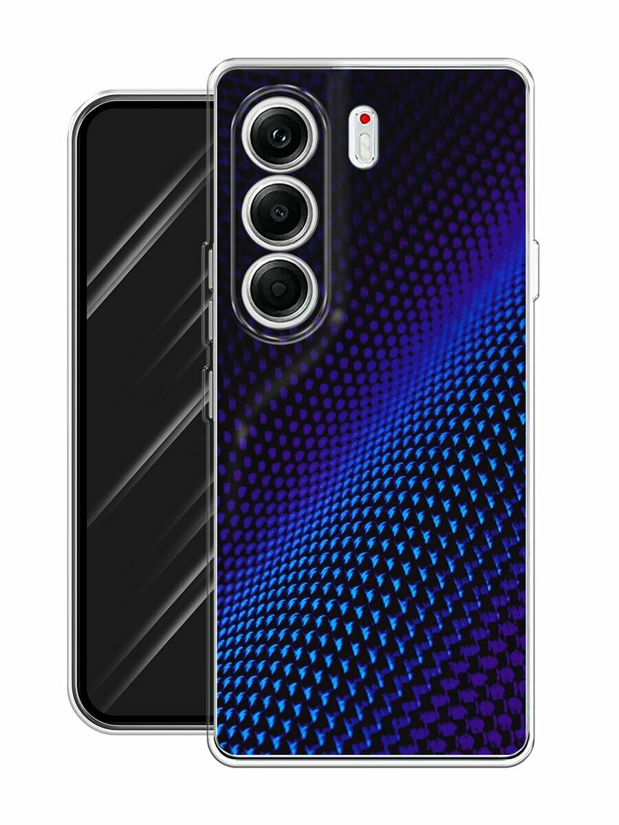 Чехол на Tecno Camon 40 Pro / Текно Камон 40 Про с принтом "Синий карбон" — фото 1