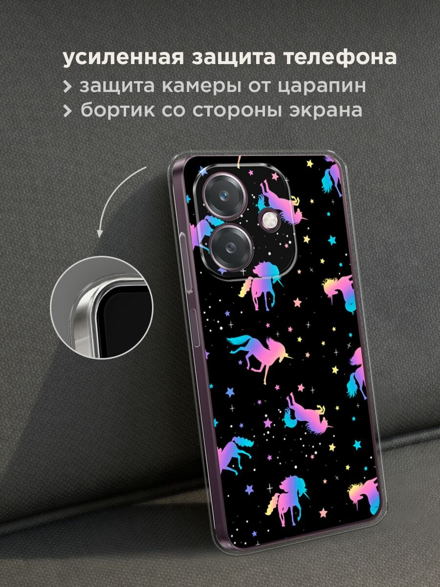 Чехол на Oppo A3/A3x / Оппо А3/A3x с принтом "Единороги градиент" — фото 1