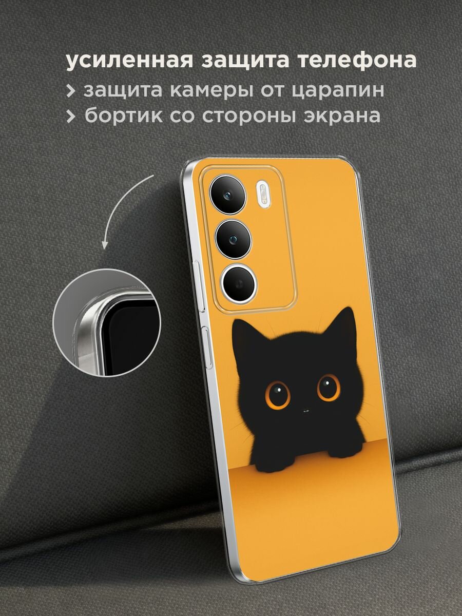 Чехол на Realme C71/P3 Lite 4G / Реалми С71/P3 Лайт 4G с принтом "Контрастный котик" — фото 1