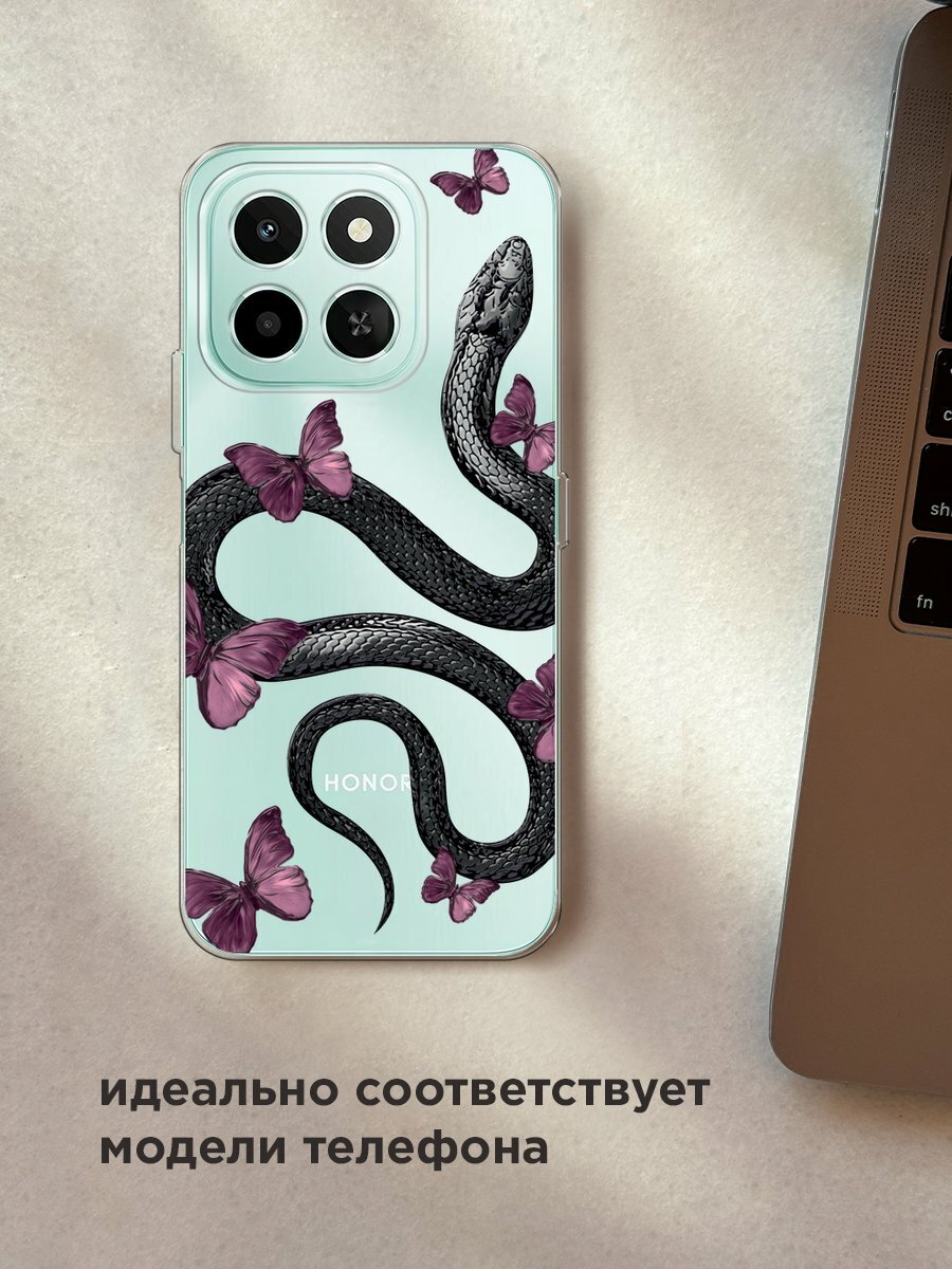 Чехол на Honor X6c / Хонор X6c с принтом "Snake and butterflies 2" — фото 1