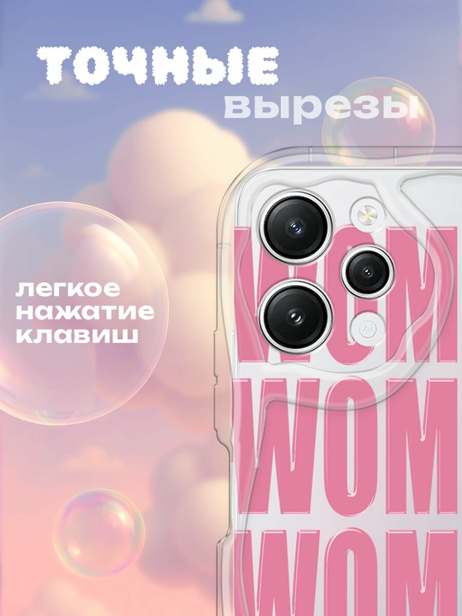 Чехол на Xiaomi Redmi 12 / Редми 12 с принтом WOMEN 2, прозрачный — фото 1