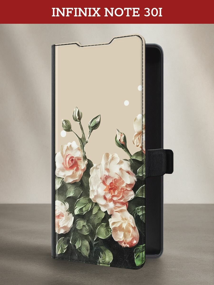 Чехол-книжка на Infinix Note 30i / Инфиникс Нот 30i с рисунком "Цветочная картина 1"