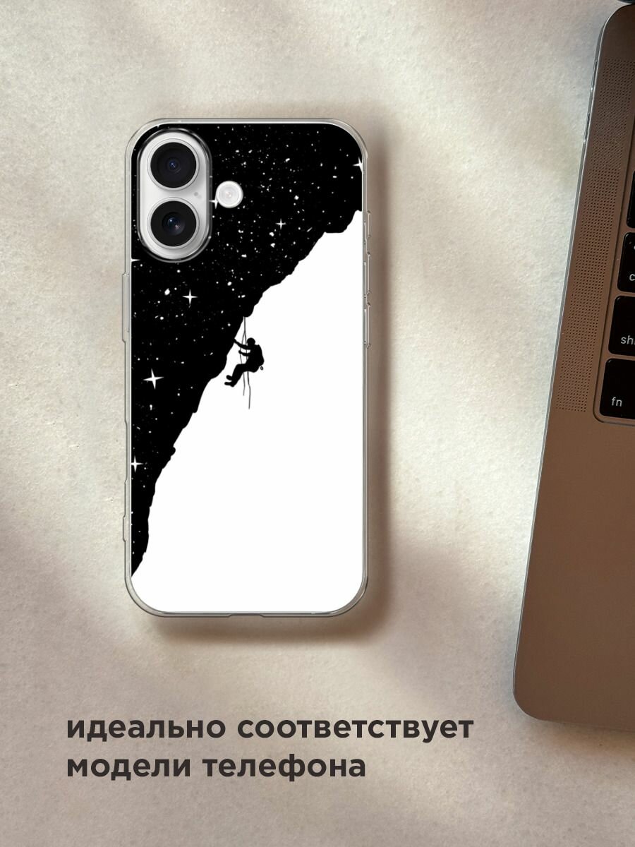 Чехол на Apple iPhone 17 / Айфон 17 с принтом "Космический альпинист" — фото 1
