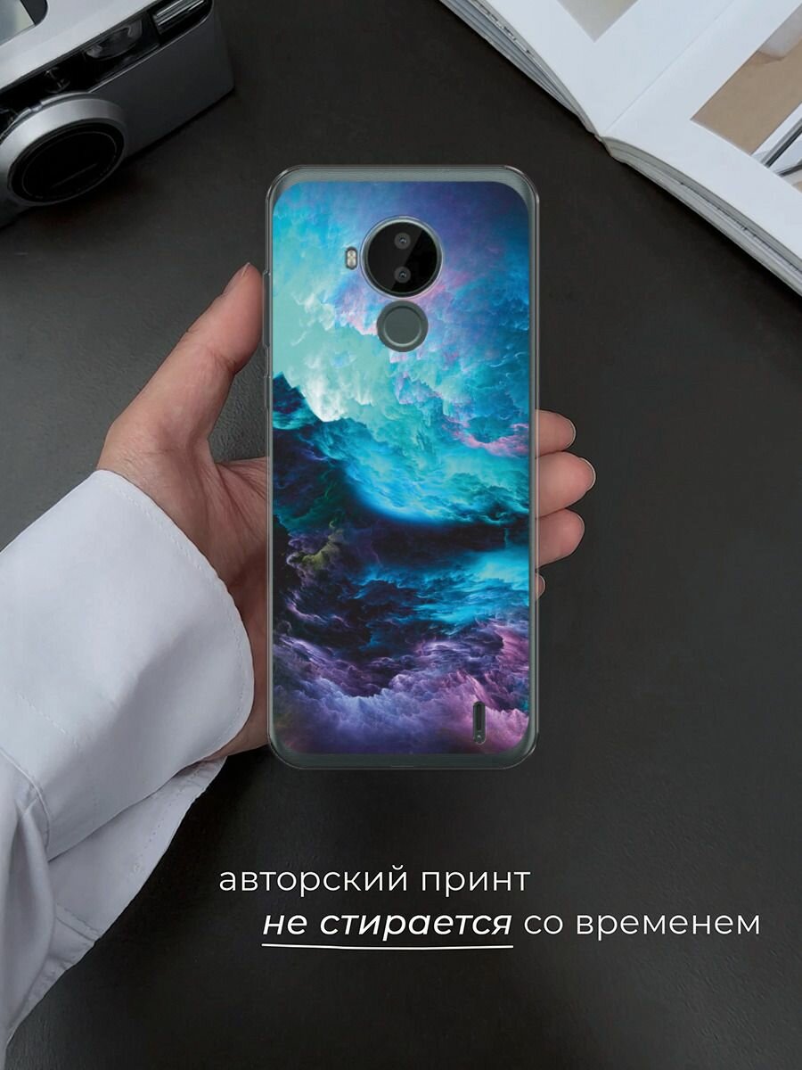 Силиконовый чехол на Nokia C30 / Нокия C30 с принтом "Бирюзовое небо" — фото 1