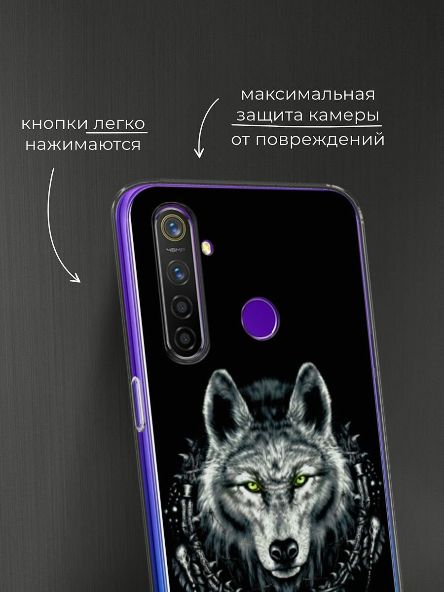 Чехол на Realme 5 Pro / Реалми 5 Про с принтом "Волк оберег" — фото 1