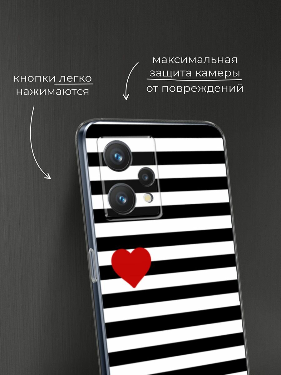 Чехол на Realme 9 4G/9 Pro Plus / Реалми 9 4G/9 Pro Plus с принтом "Красное сердце" — фото 1