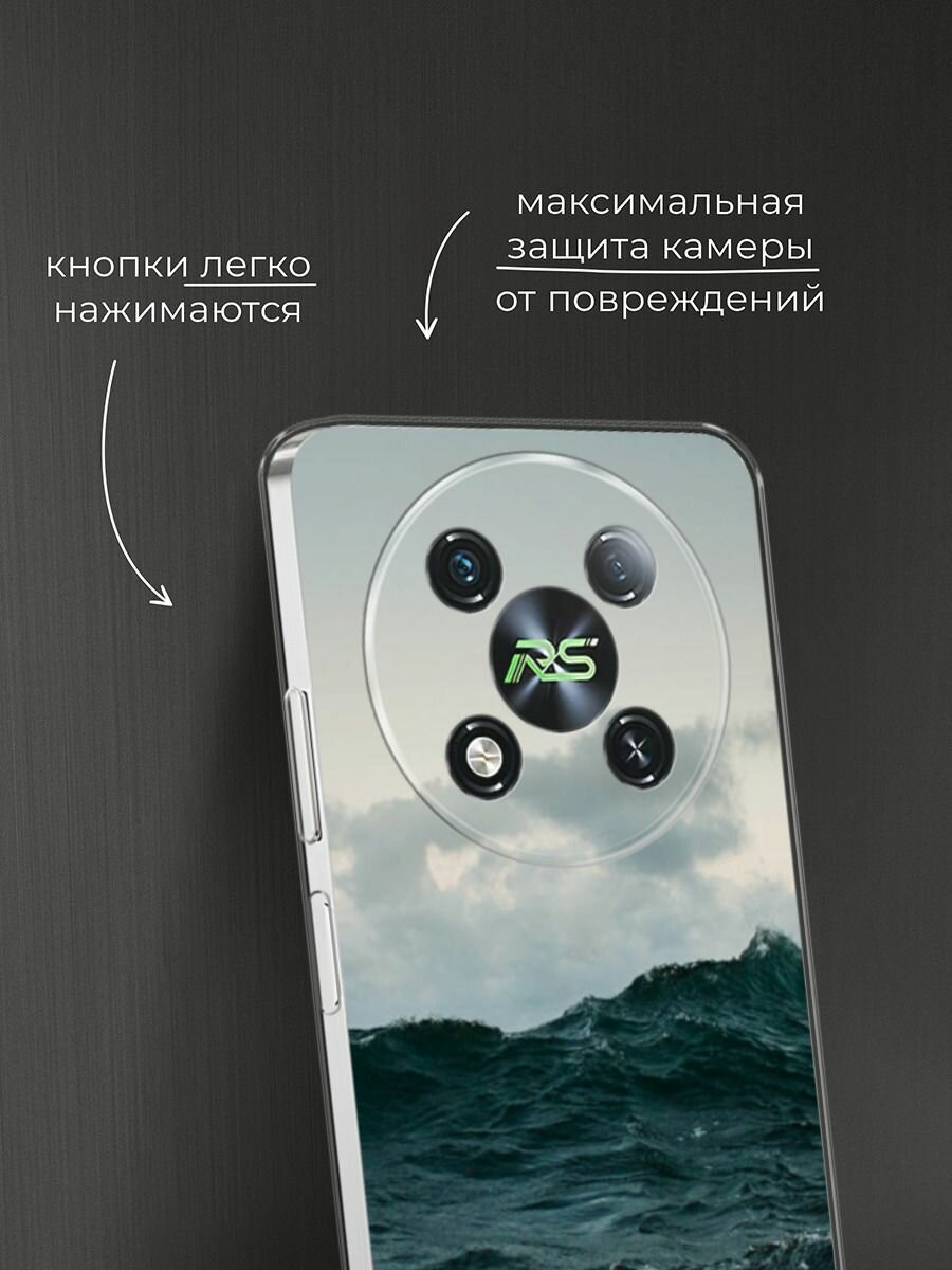 Силиконовый чехол на Itel RS4 / Ител РС4 с принтом "Волны 11" — фото 1