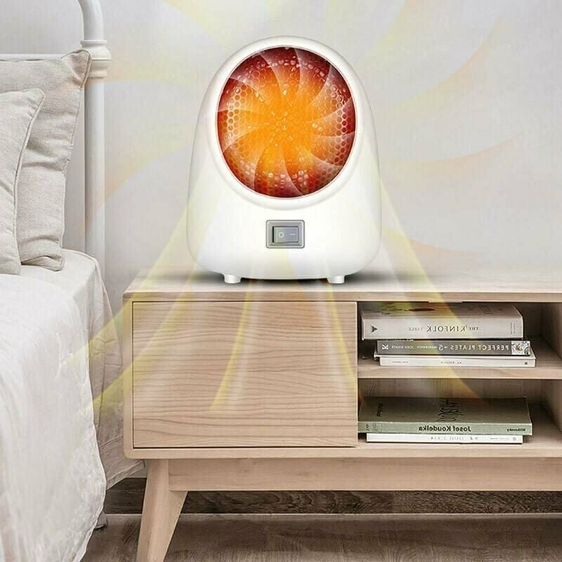 Chauffage D'appoint Economique Silencieux, Radiateur Electrique Soufflant Mobile, Chauffage Soufflant 400w, Surchauffe & Basculement Protecteur, Chauffage Soufflant Salle de Bain, Blanc