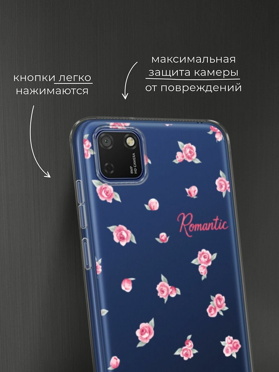 Чехол на Honor 9S/Huawei Y5p / Хонор 9S/Хуавей Y5p с принтом "Romantic 2", прозрачный — фото 1