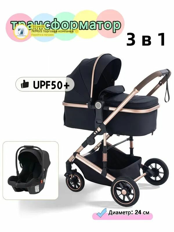 Детская коляска трансформер 3 в 1 , для новорожденных, с автокреслом 0+, прогулочная до 3-х лет