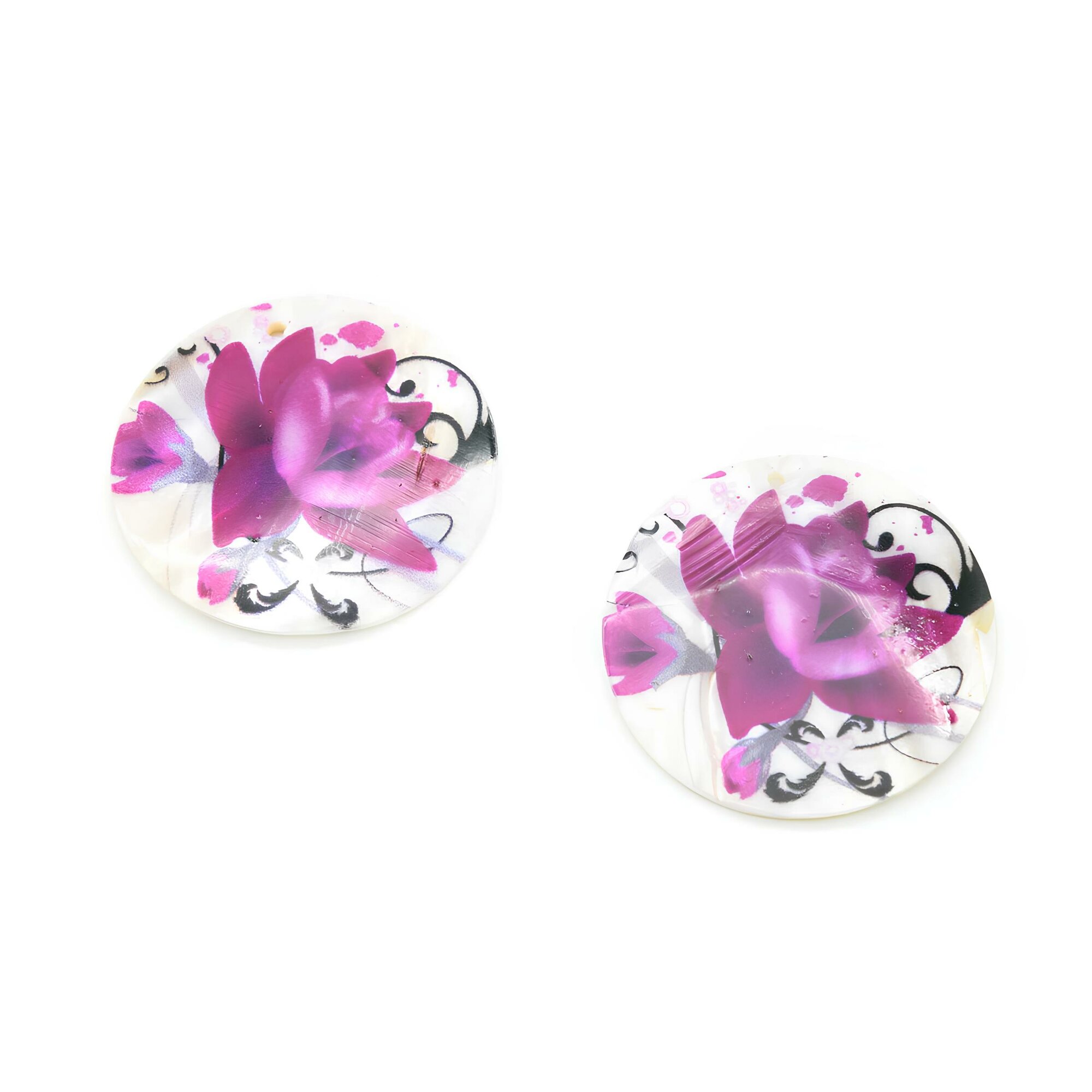 Подвеска Astra&Craft "Круг", диаметр 45 мм, натуральная ракушка, 2 шт