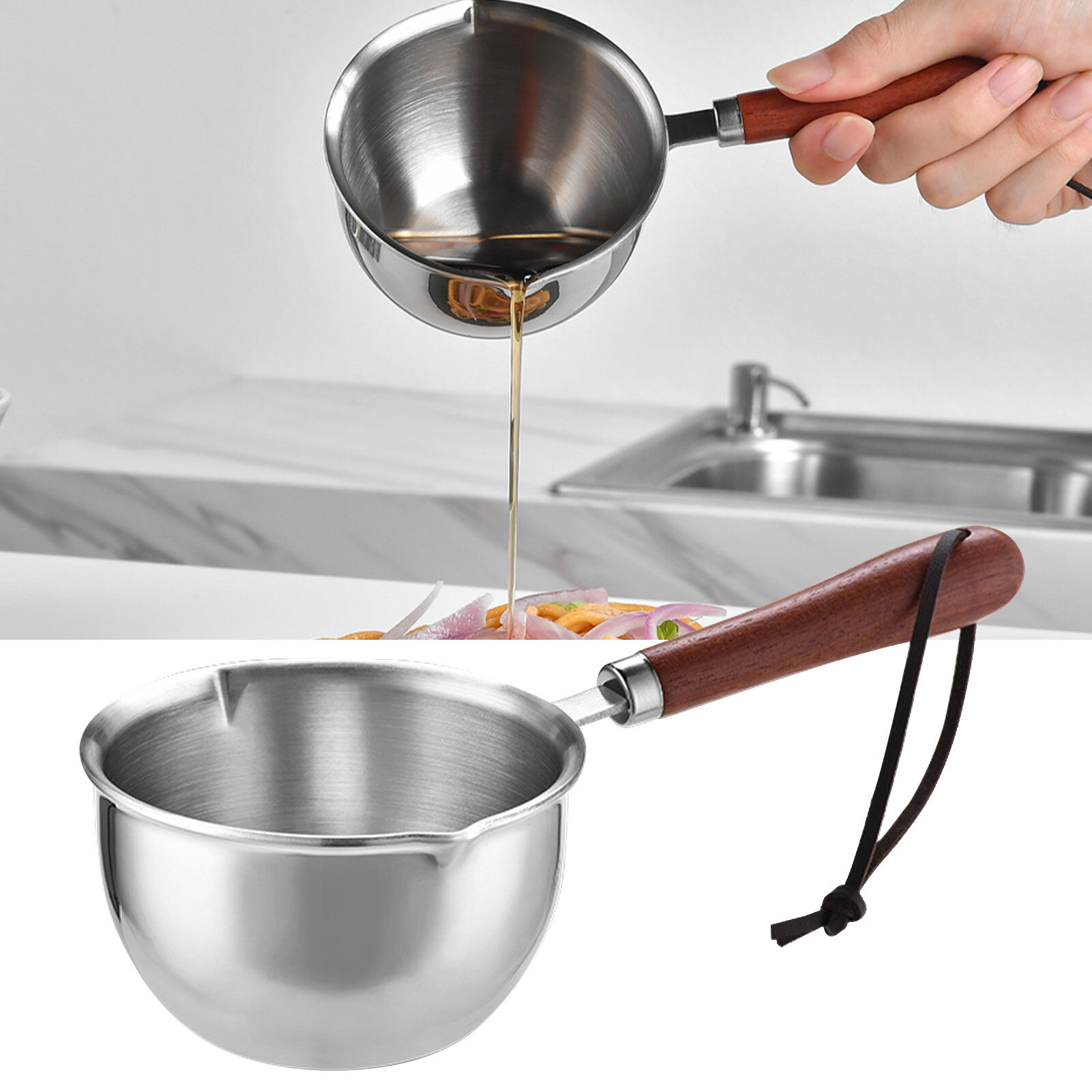 Емкость для нагрева масла, трехслойная форма из нержавеющей стали, мини-кастрюля для кипячения масла для плавления масла, подогрева молока