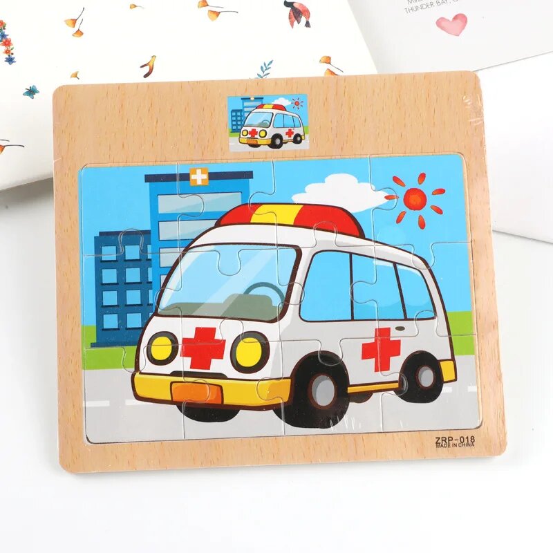 3D Деревянные Головоломки Монтессори Для Детей — Развивающие Игрушки С Мультяшными Животными