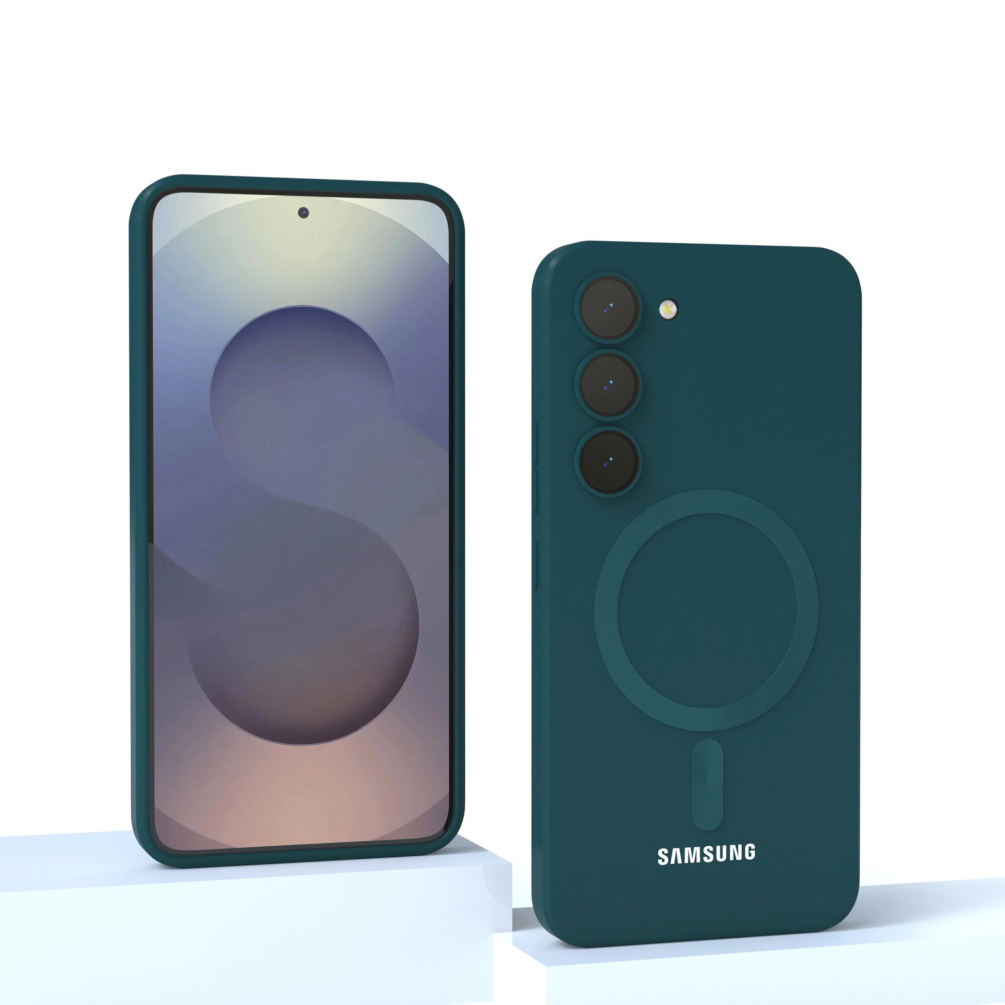Чехол Samsung Galaxy S25 FE, S24, S23, S22, S21, S20 FE, зеленый, силикон