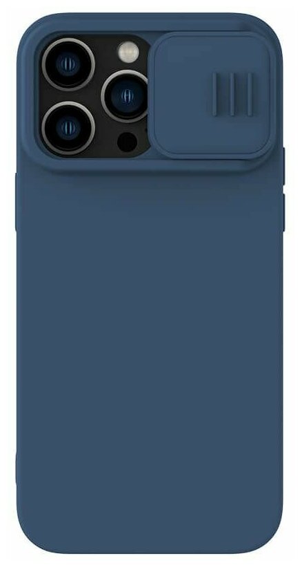 Накладка Nillkin CamShield Silky Silicone Case для iPhone 14 Pro темно-синий