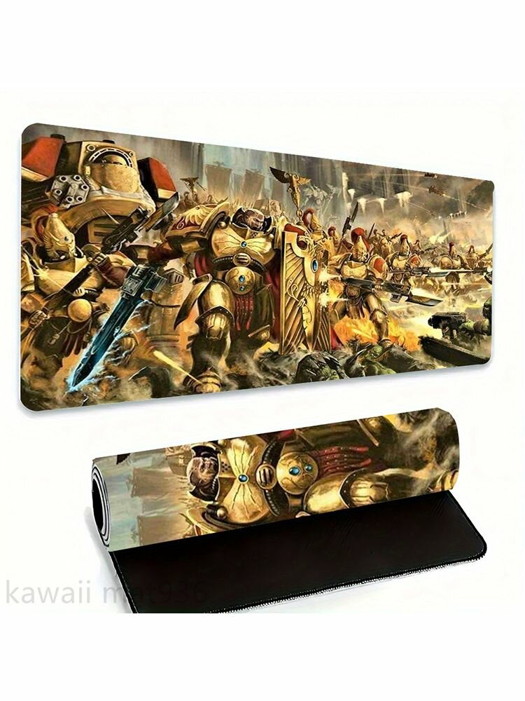 Коврик для мыши Warhammer 40k, нескользящая основа, цвет оранжевый, 40 x 90 см