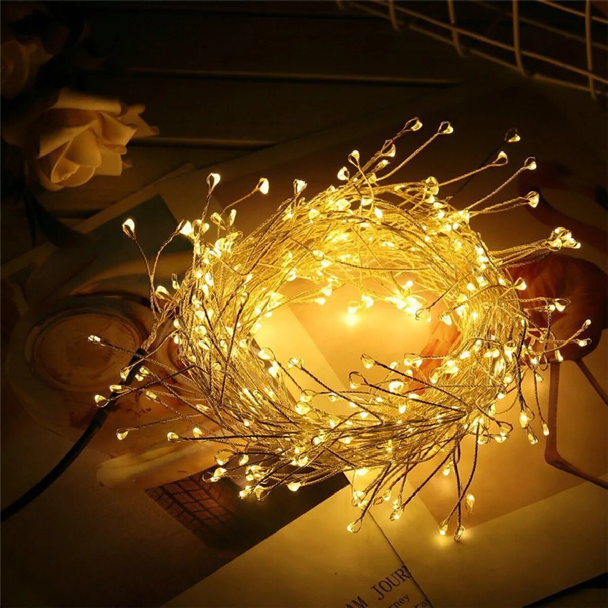 Светодиодные гирлянды Topdii "Кластер", серебряная проволока, 6-50 м EU Plug, 75M 2000LEDs