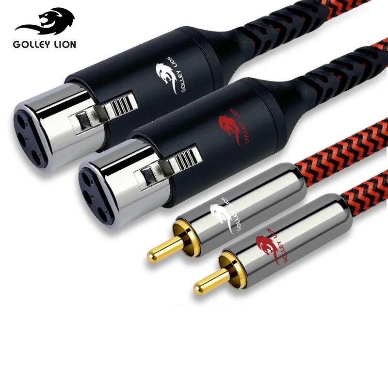 Двойной XLR «мама» на 2 RCA «папа» Аудиокабель для усилителей Микшерные консоли CD DVD Домашняя Hi-Fi стерео акустическая система Экранированные шнуры