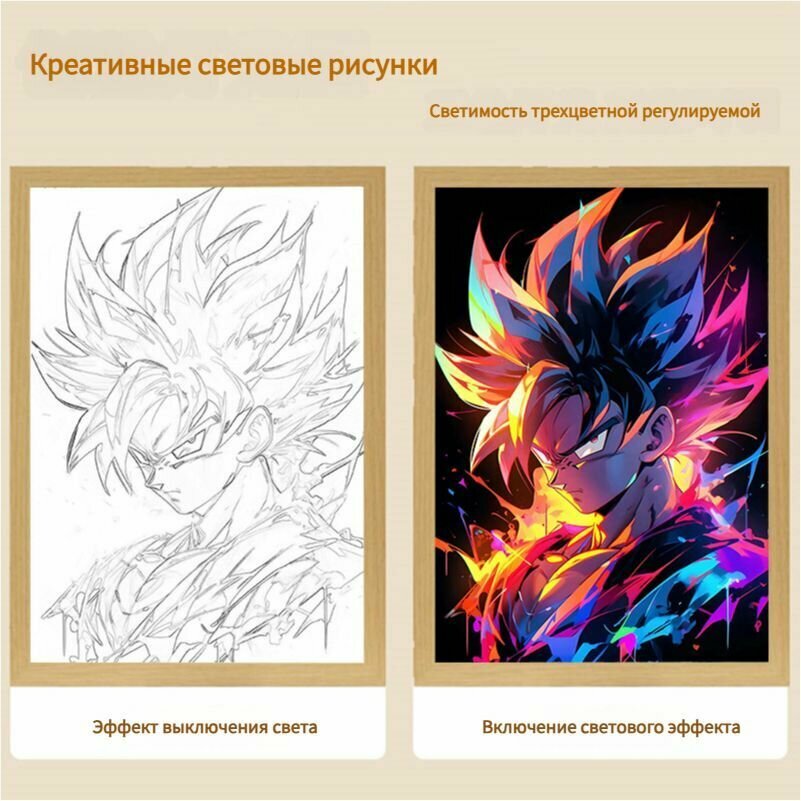 Dragon Ball Аниме Световая Живопись - Настольная Лампа Орнаменты - 17*23см