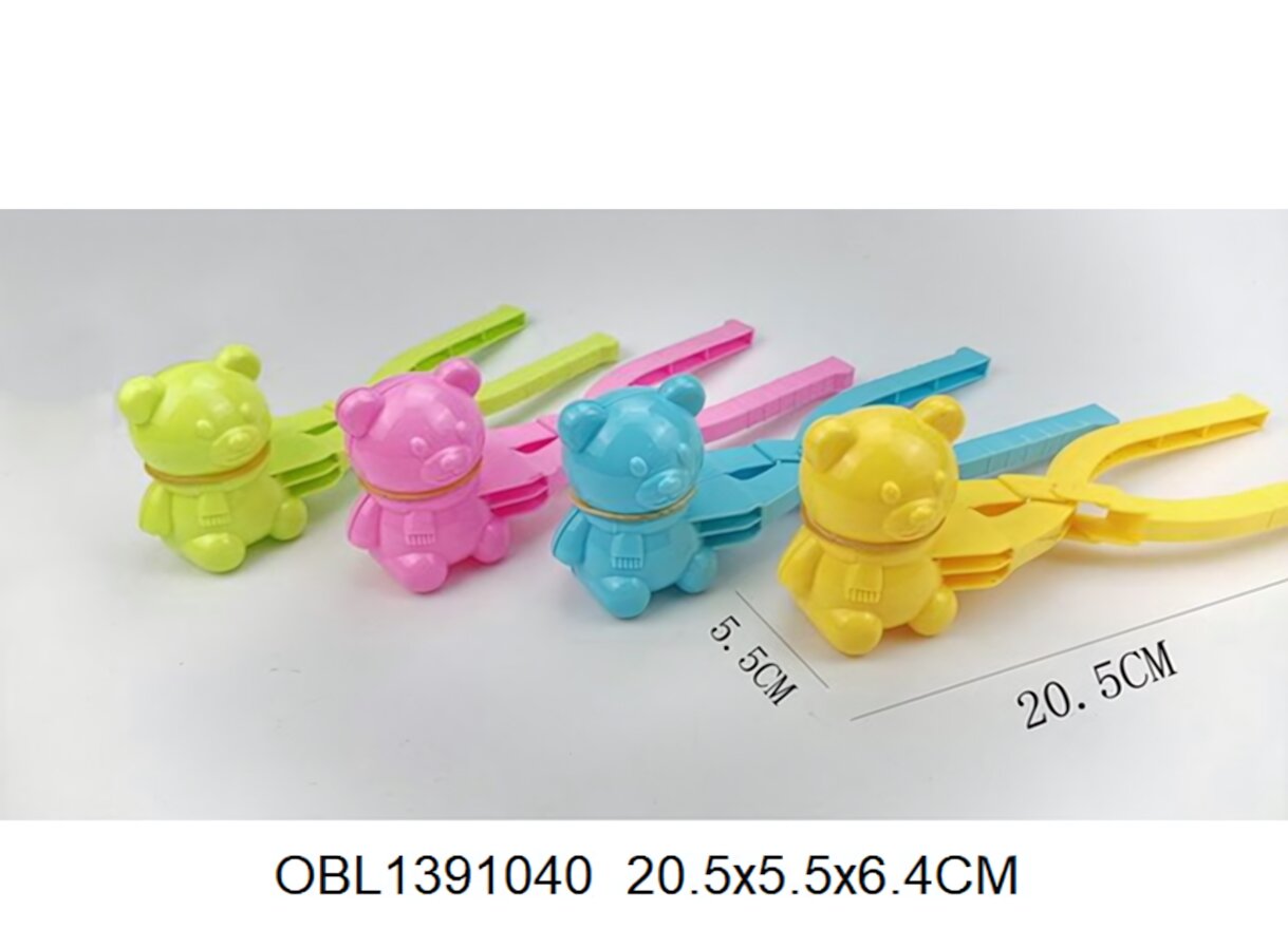 Снежкодел пластиковый 20,5x5,5x6,4см, микс цветов, 1шт, легкое создание снежков