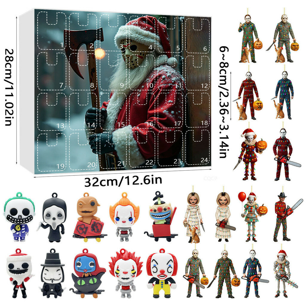 Halloween series horror icons acrylic hanging decorations with pvc dolls for seasonal party and gift style g