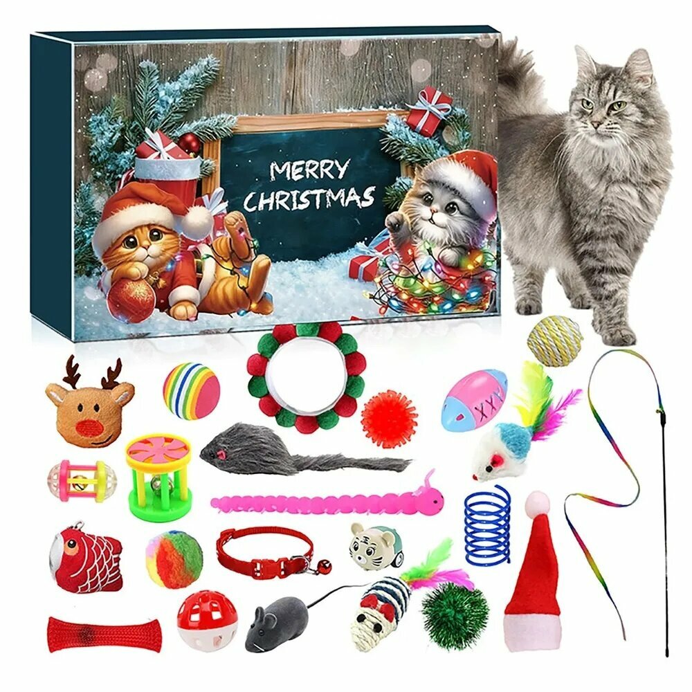 1 комплект кошачьего адвент-календаря, рождественская коробка для штор